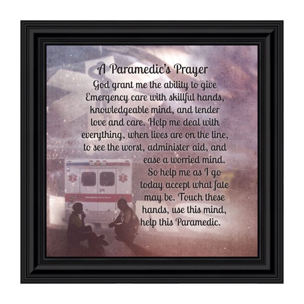 Prayer for the Paramedic Framed Poem, First Responders Gift, EMS, EMT, Gift for a Paramedic and ...