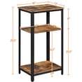 3-Tier End Table, Industrial Side Telephone Table with Storage Shelf ...