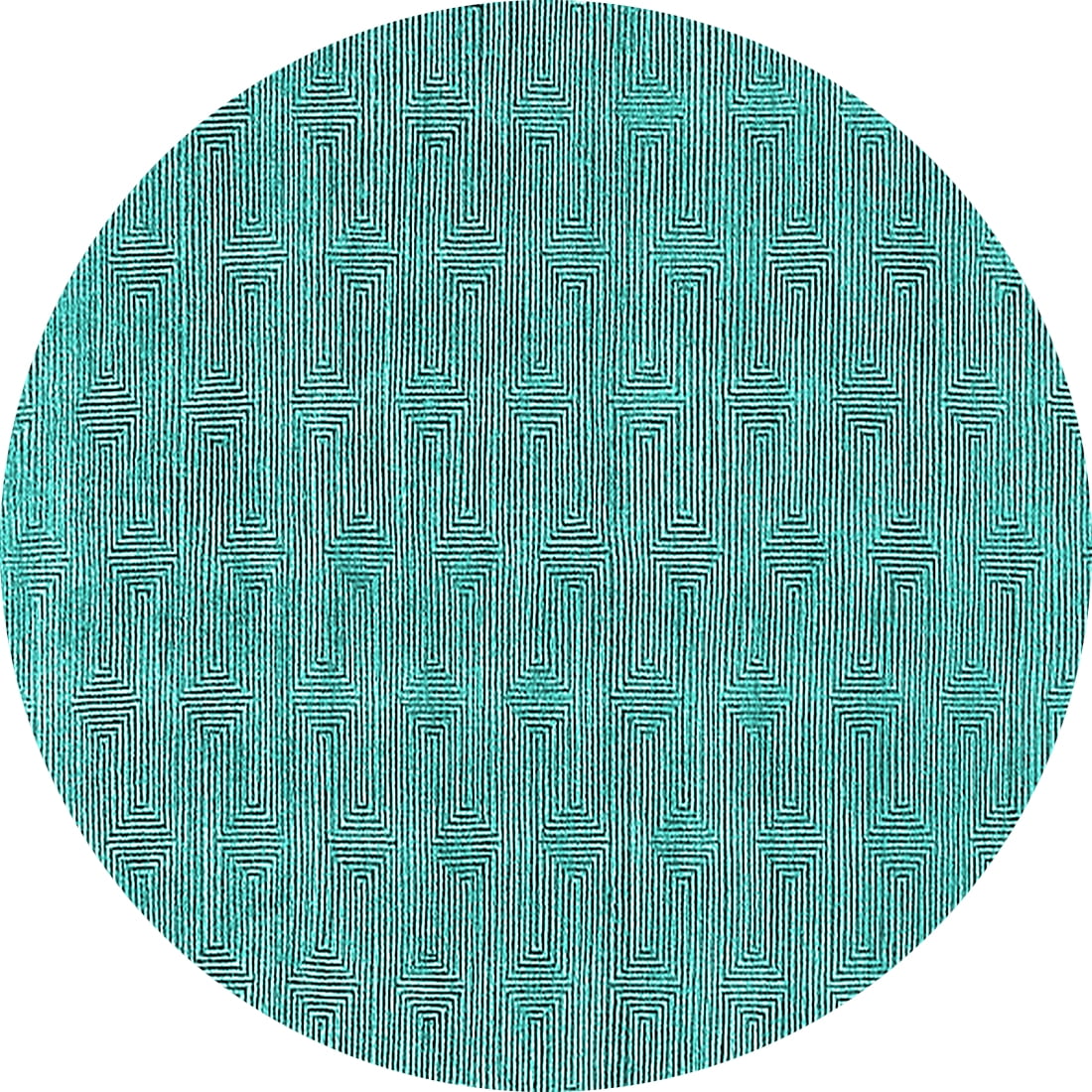 Ahgly Company Indoor Round Solid Turquoise Blue Modern Area Rugs, 8 ...