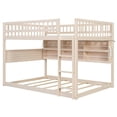 AUU Full Over Full Metal Bunk Bed with Integrated Shelving, Color ...