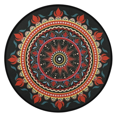 Mandala Pattern Round Yoga Floor Mat Meditation Mat ,Home Bedroom Use ...