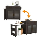 CBJCBJ Kitchen Island with Storage | Expandable Retractable on Wheels ...