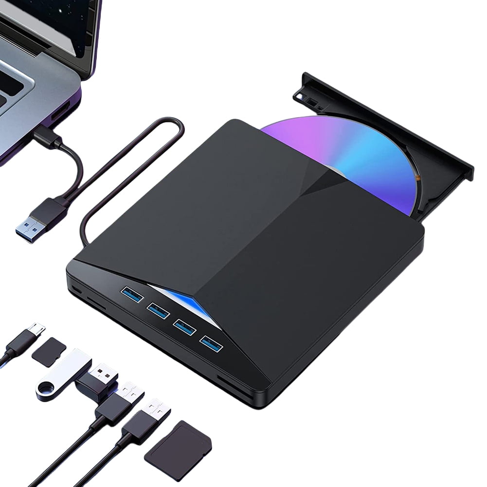 Unidad portátil CD/DVD 7 en 1 USB 3.0 TypeC Plug-And-Play para PC y ...