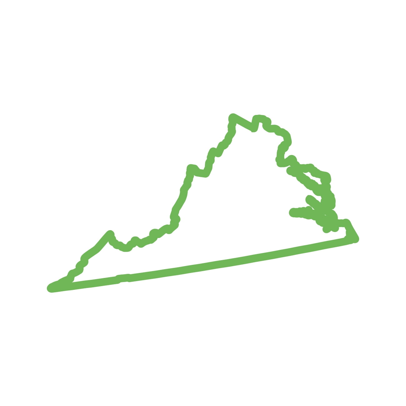 Virginia Outline Sticker Decal Die Cut - Self Adhesive Vinyl ...