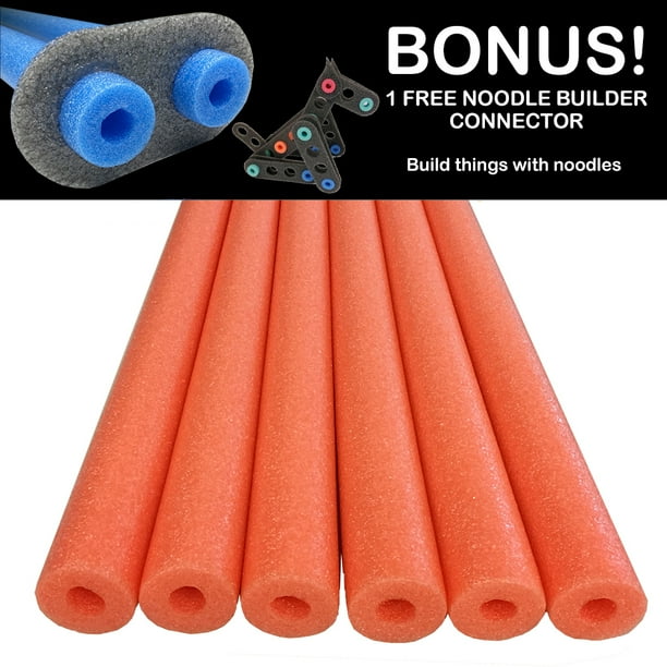 Oodles of Noodles Deluxe Foam Pool Swim Noodles - 6 Pack Orange ...