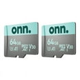 Onn+ 64 GB MicroSDXC U3 Memory Card 2 Pack for 4K HD Video, Action ...