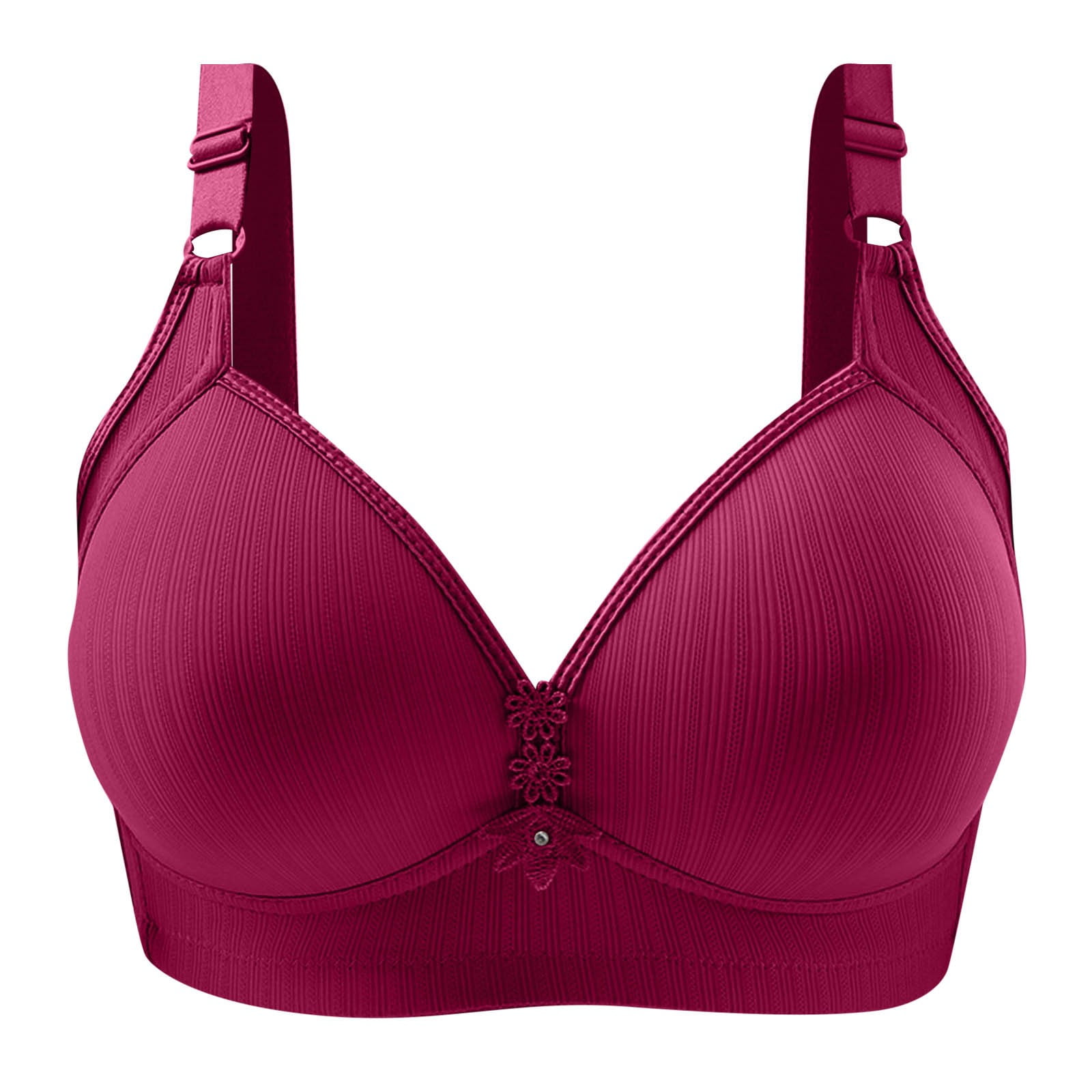 Zmhegw Womens Sports Bras Full Coverage Comfort Bra Solid Print Hot Pink 42 1 Pack
