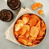 Great Value Queso Rippled Potato Chips 8 oz Cheesy Snack Perfect for ...