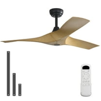 Sofucor 52 Inch Propeller ABS Ceiling Fan No Light, Low Profile Downrod ...