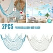 2Mx1M Modern Nautical Ocean Theme Fishing Net, Beachy Seaside Shell ...
