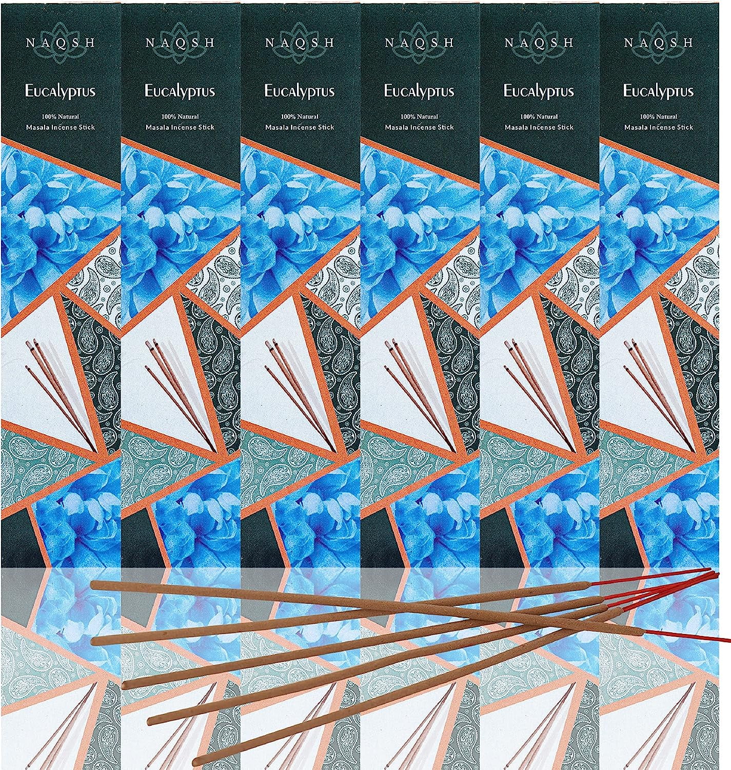 NAQSH Handmade 6X20 Incense Pack -120 Sticks, 100% Natural Hand Rolled ...