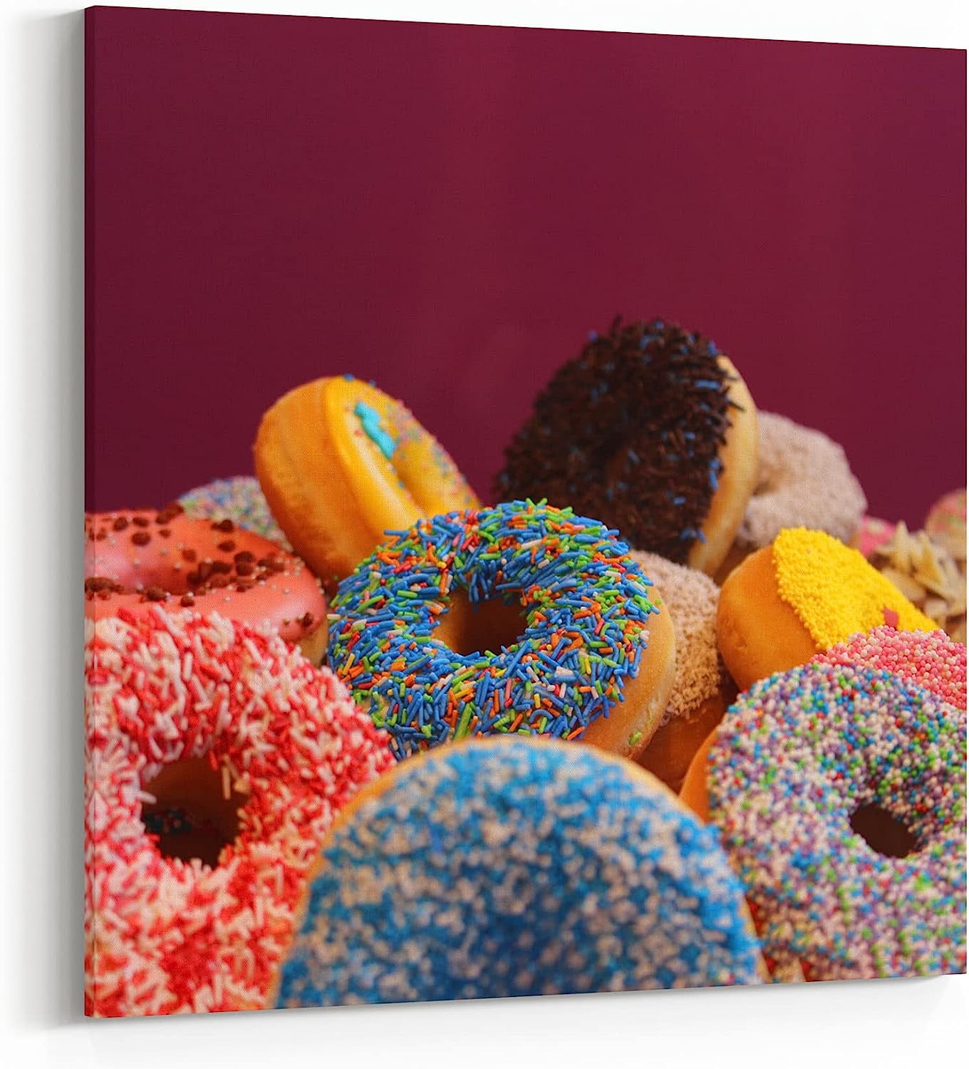 Donuts Photography Art Sprinkles Pink Background, Kitchen Decoration ...