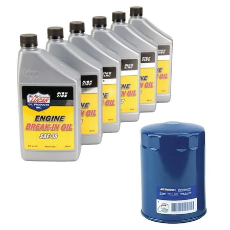 Lucas SAE30 6 Quart/AC Delco PF1218 Filter Break-In Oil Kit - Walmart.com