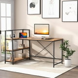 Costway Reversible L Shaped Computer Desk Corner Workstation with 3 ...