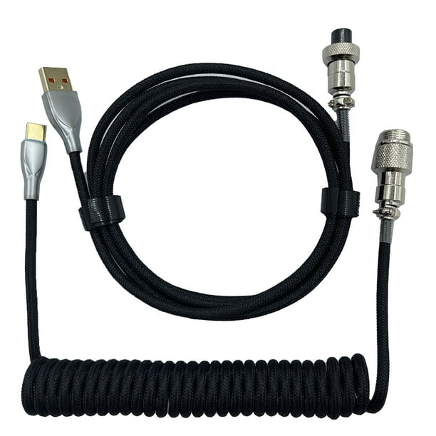Gaming Keyboard Cable Professional Retractable Sturdy Connector Coiled ...