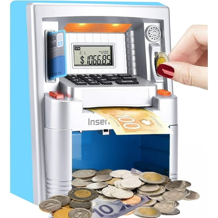 Canadian Dollars ATM Savings Piggy Money Bank Machine with Debit Card ...