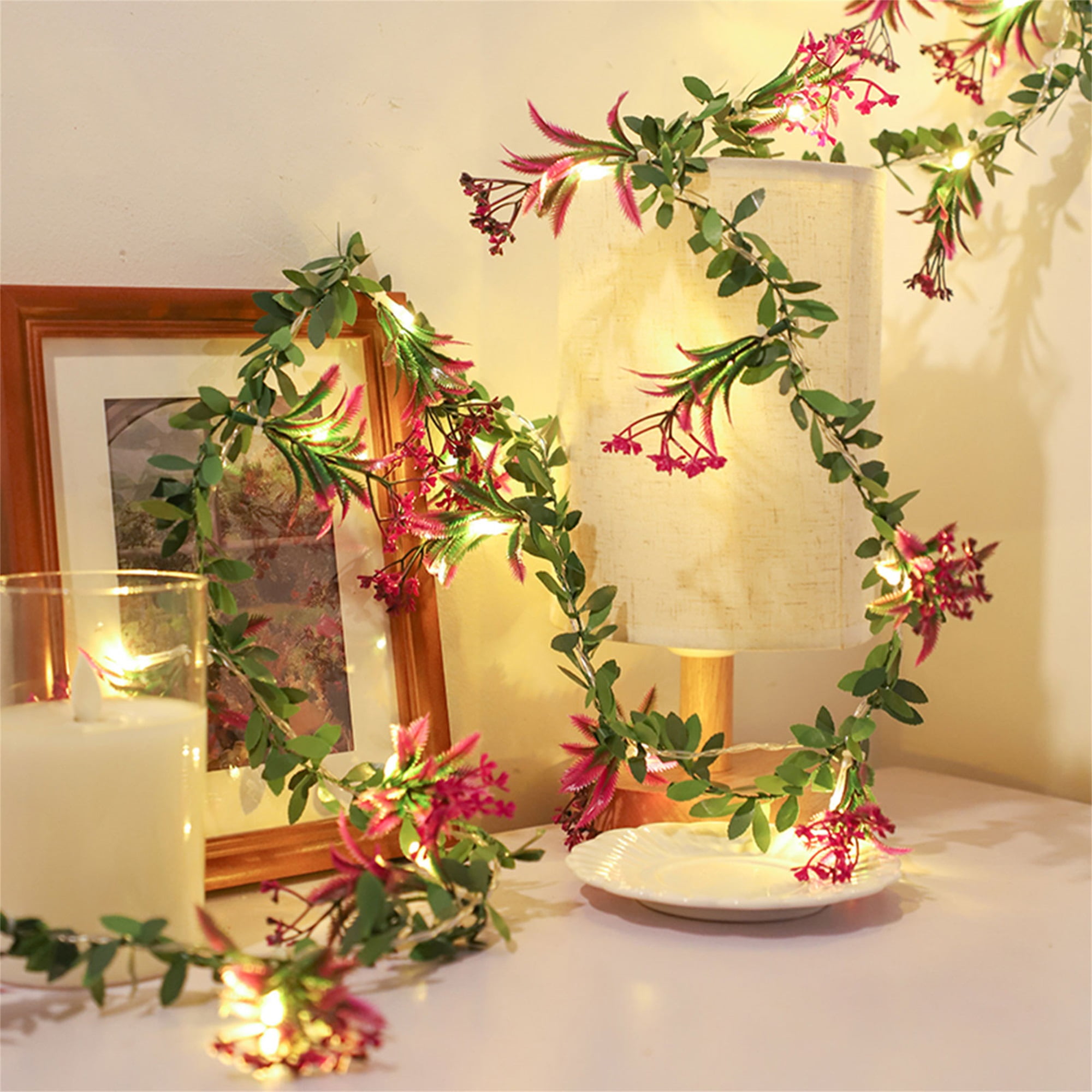 Multitrust Thanksgiving Christmas LED String Lights Gypsophila Garland Rattan with Solar String ...