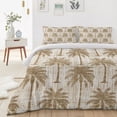 Brown Palm Tree Bedding Duvet Cover Set Queen Size 4 Pieces, Country ...