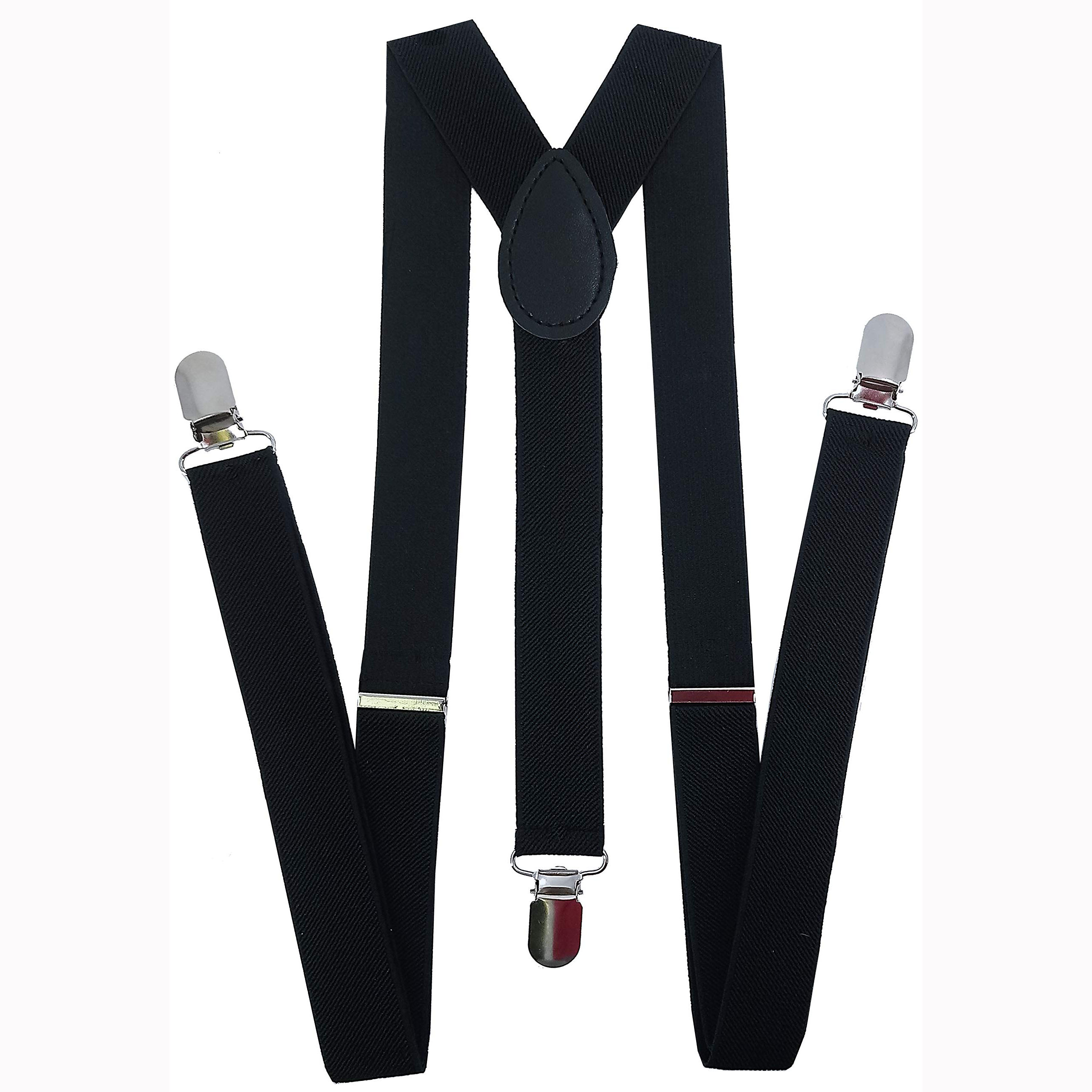 Adjustable Elastic Black Y Back Style Unisex Suspenders for Men and ...