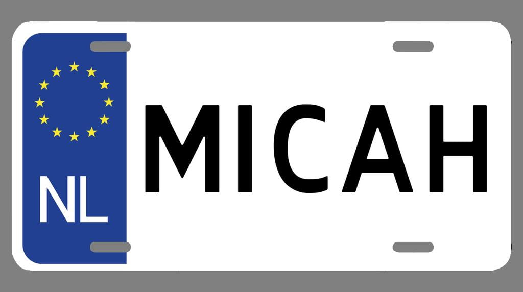 Micah Name Euro Style License Plate Tag Vanity Novelty Metal | UV ...