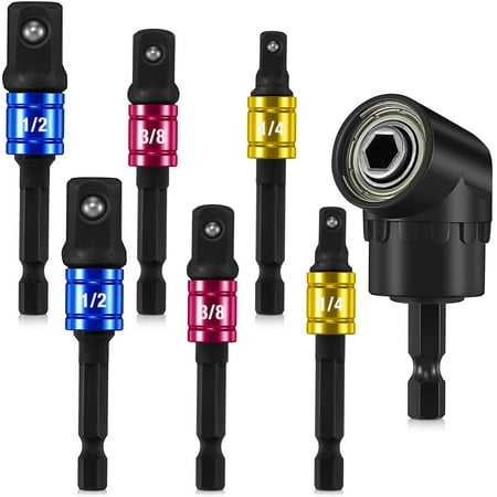 7 Piece Impact Grade Driver Socket Adapter Extension Set 6 Piece 1/4, 3 ...