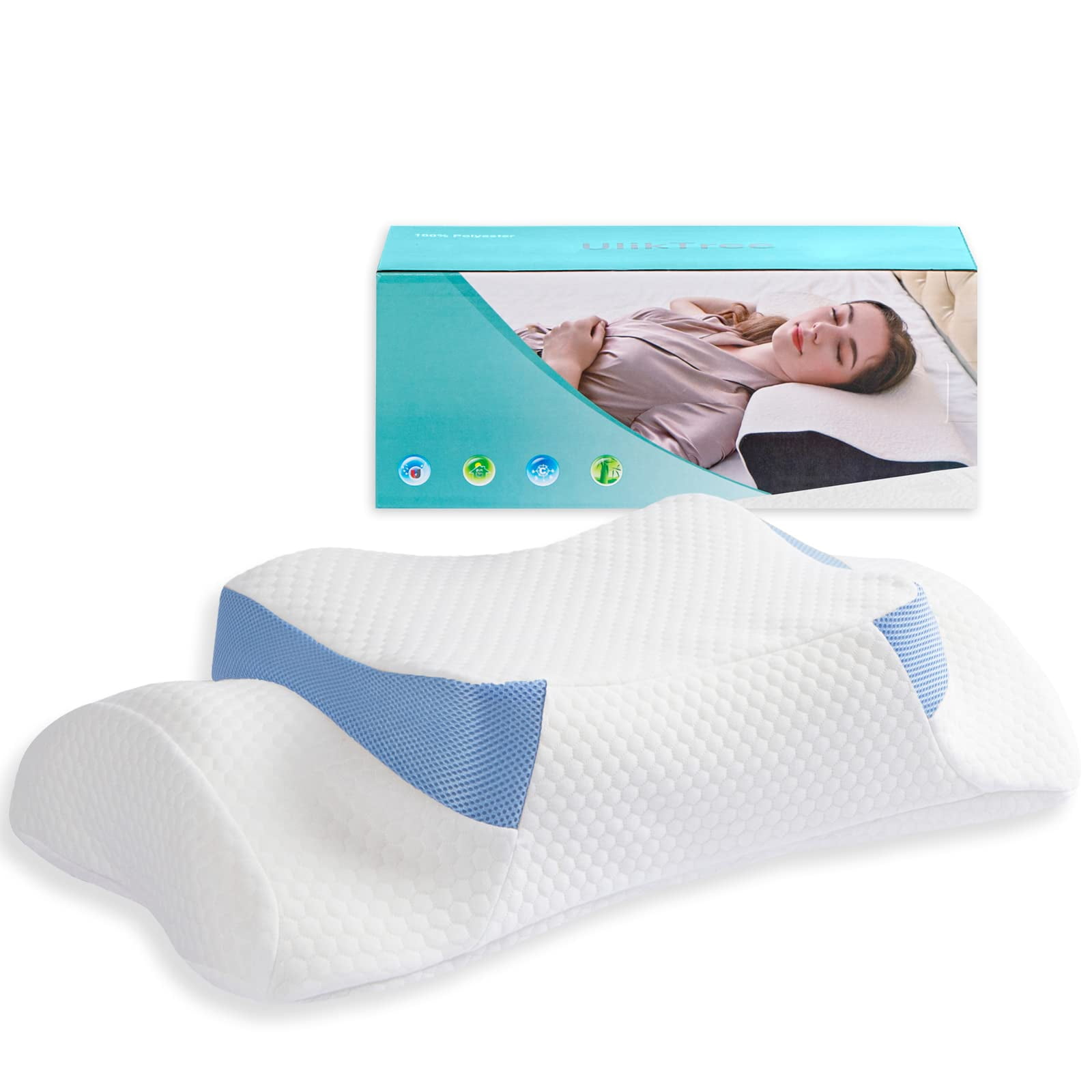 UlikTree Neck and Cervical Pillow for Neck and Shoulder Pain Relief ...