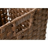 Foldable Synthetic Plastic Wicker Storage Basket with Iron Wire Frame ...