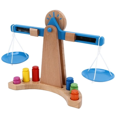 Weighing Scale Toy, Wooden Balance Scale Toy Beech Hand Eye ...