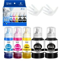 Epson 502 T502 Ecotank Refill Ink, 4 Pack for ET Series Printers (Black ...