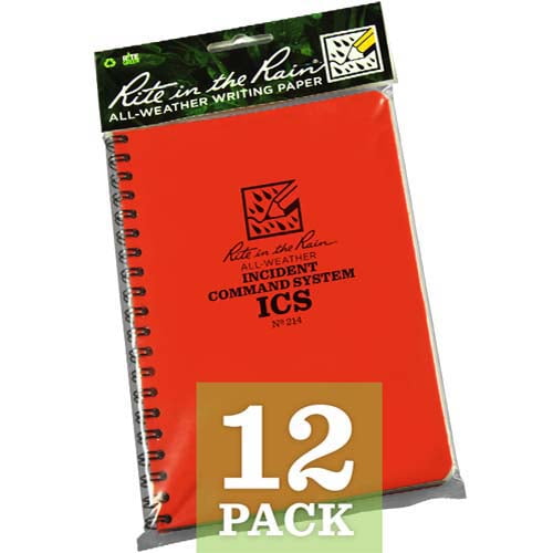 Rite in the Rain 214 All-Weather Incident Command System Notebook ...