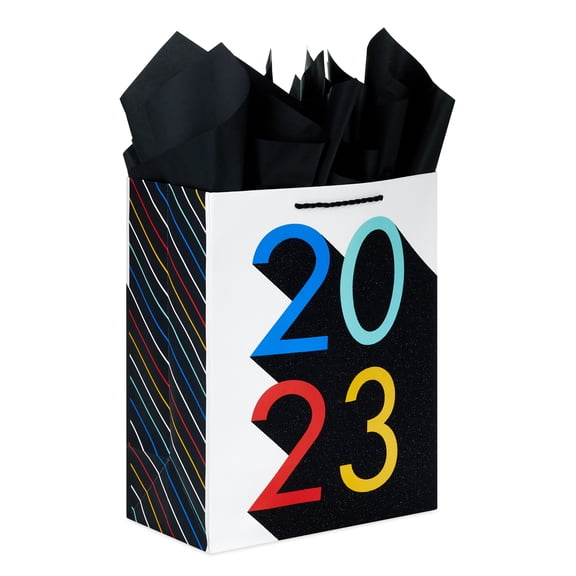 Hallmark 13" Large Graduation Gift Bag with Tissue Paper (2023 Rainbow ...