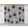 Animals Footprints Cabinet Curtains 28" W x 35" L Black Dogs Paws ...
