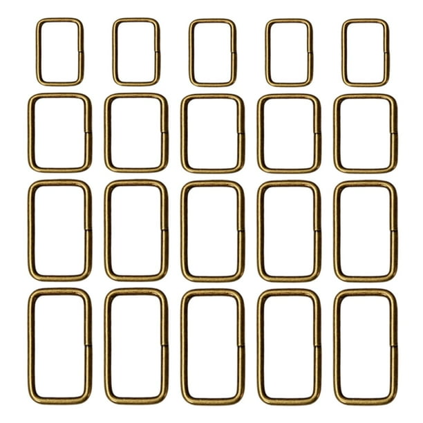 yuksok 20 Pieces Metal Rectangle Strap Connector Adjuster Metal Loop s ...