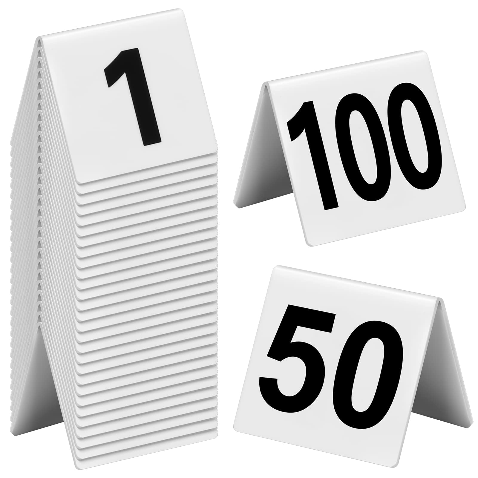 Tuanse 100 Pcs Acrylic Table Numbers 1-100 Double Sided Minimalist ...