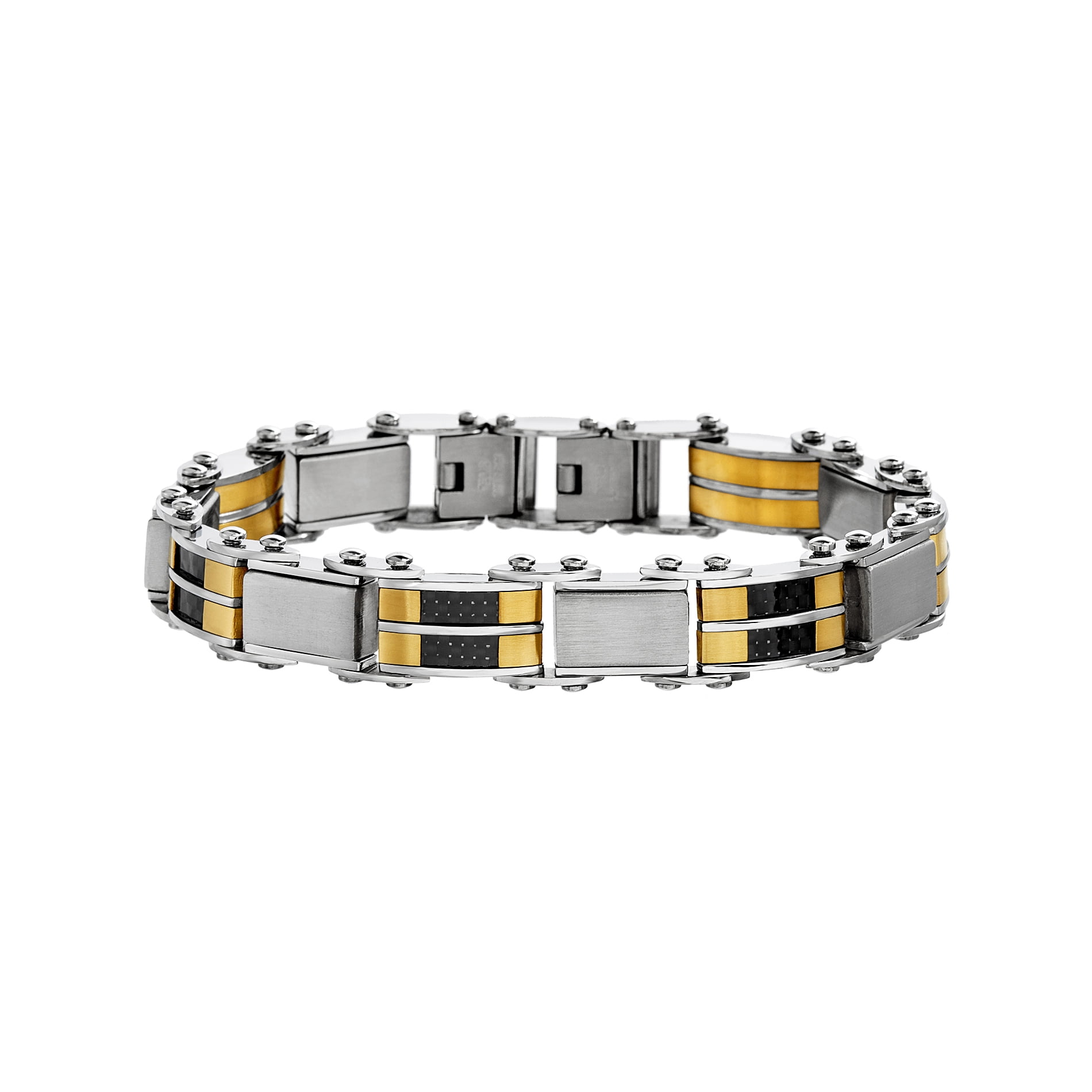 Reinforcements - Mens Fiber Carbon Link Design Bracelet - Walmart.com ...