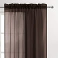 DWCN Brown Sheer Curtains Semi Transparent Voile Rod Pocket Curtains ...