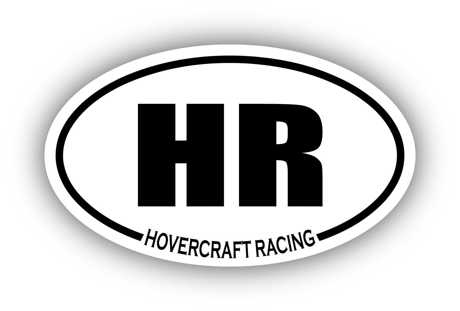 Hovercraft Racing HR Oval Bumper Sticker 3M Vinyl Decal 3 in x 5 in ...