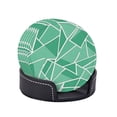6-Piece Set Of Round Coasters Water-Resistant Leather Double-Sided Non ...