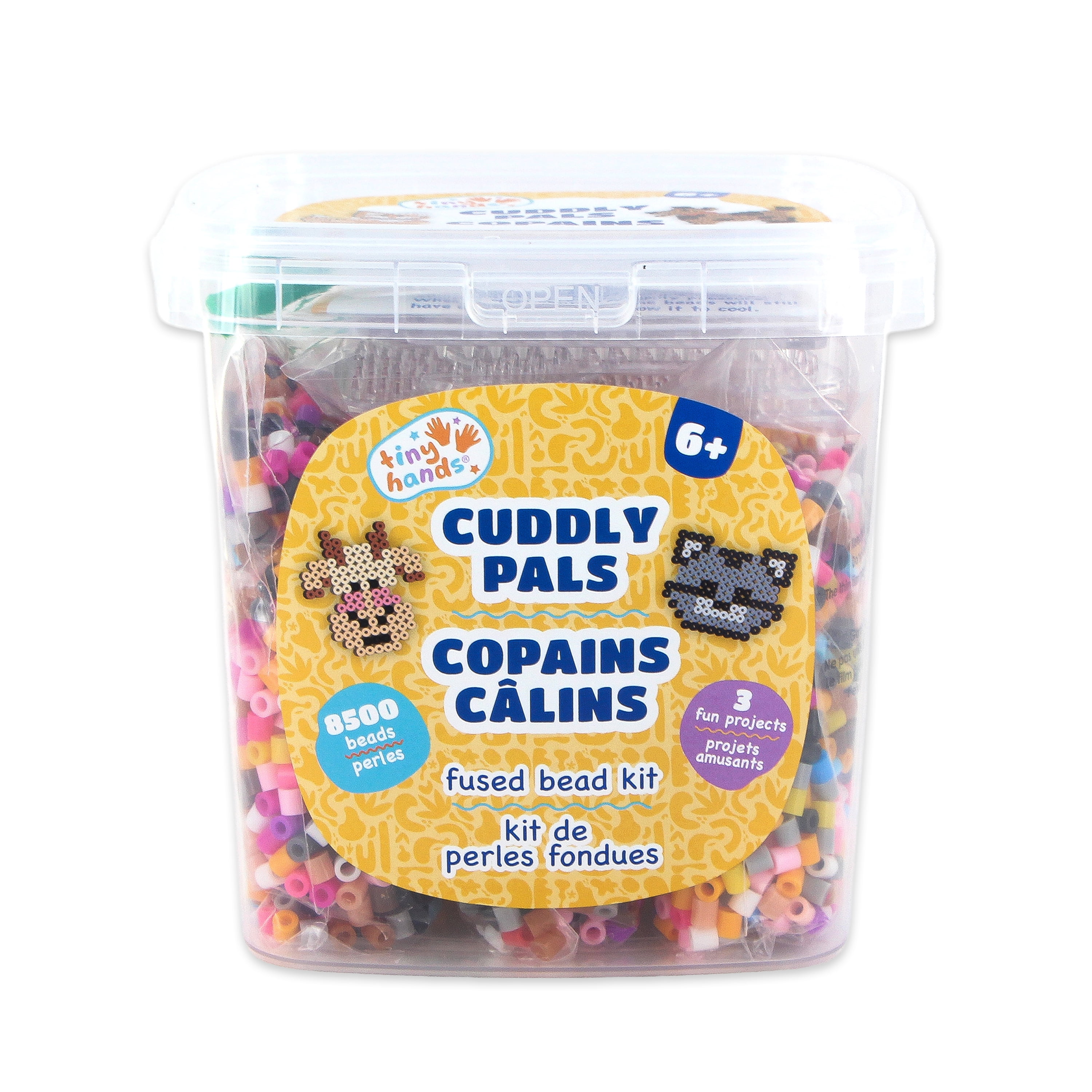 TINY HANDS Cuddly Pals Fused Bead Kit, 8,500 Beads Craft Kit for Kids ...