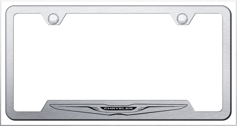 Chrysler Laser Etched Logo Cut-Out License Plate Frame (Brushed Chrome ...