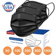 100 Disposable Face Masks, 3-ply Breathable Dust Protection Masks ...