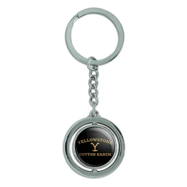Yellowstone TV Show Dutton Ranch Keychain Spinning Round Chrome Plated ...