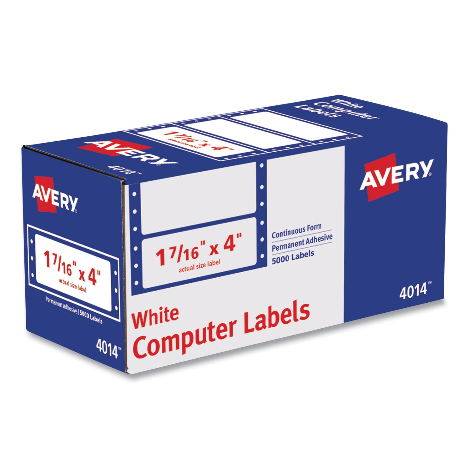 Avery Dot Matrix Printer Mailing Labels Pin-Fed Printers, 1.44 x 4 ...