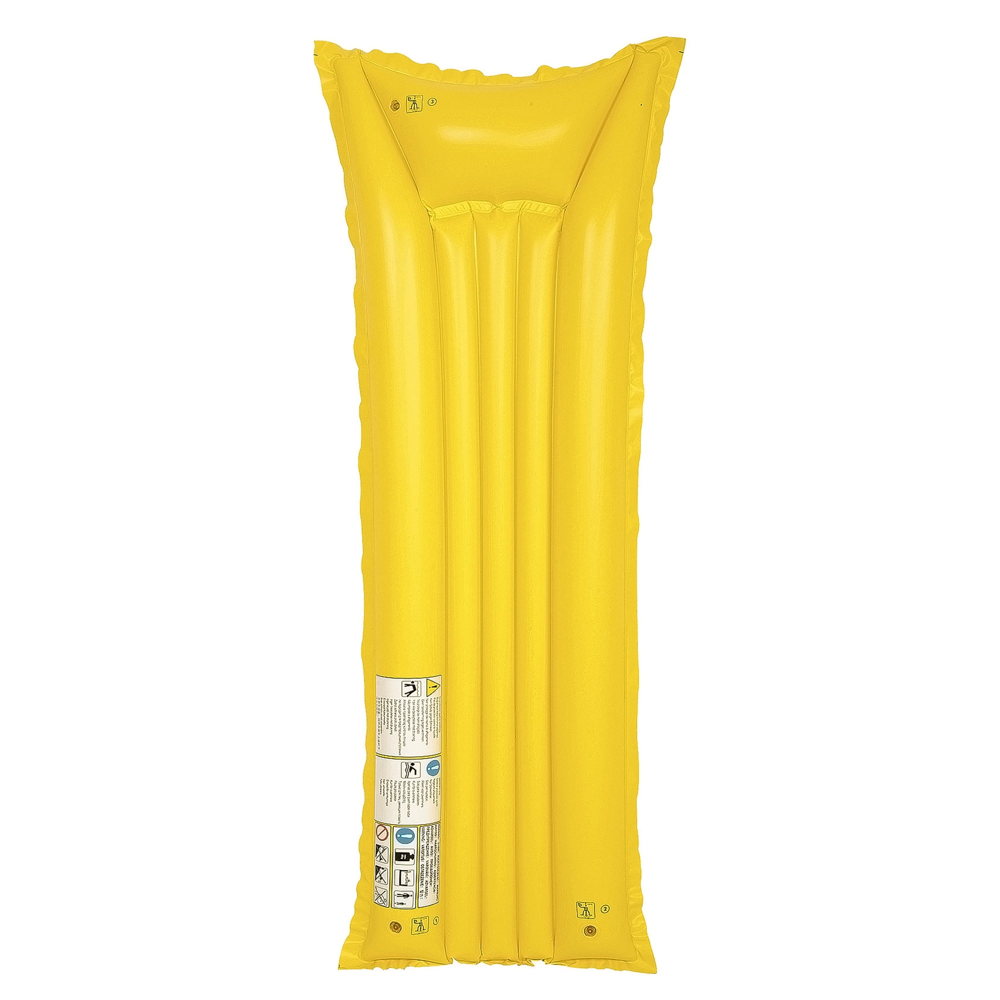 Pool Central 72" Inflatable Yellow Air Mattress Raft Float with Pillow ...