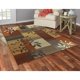 Mainstays Traditional Leaf Block Rust Brown Print Indoor Accent Rug, 2 ...
