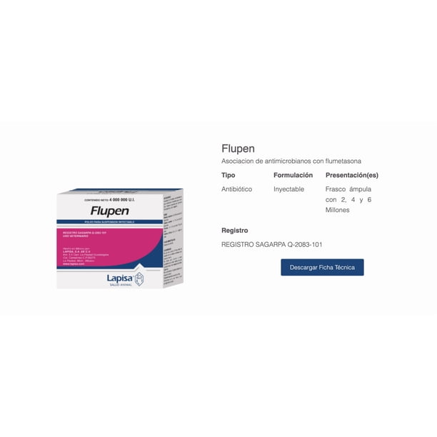 Flupen 6 m Linea Antibióticos inyectables Laboratorio Lapisa | Bodega ...