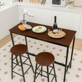 Costway 3-Piece Bar Table Set Pub Kitchen Dining Table w/ 2 Round ...