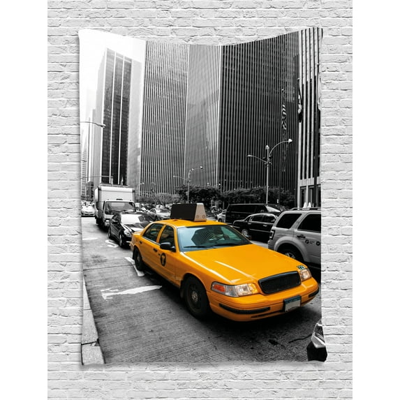 City Tapestry, Yellow Cab in New York City Touristic Attractions ...