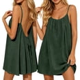 Backless Cami Dress for Women Linen Open Back House Lounge Loose Mini ...
