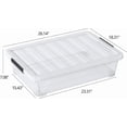 40 Quart Under Bed Plastic Storage Bins with Wheels, 3 Packs Clear ...